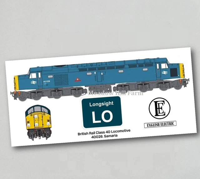 BRITISH RAIL CLASS 40 Fridge Magnet 40028 Samaria BR Blue Diesel ...