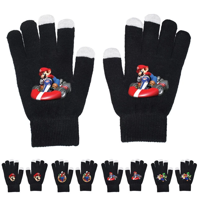 WOMEN MEN SUPER Mario Bros Full Finger Gloves Warm Winter Knit Glove ...