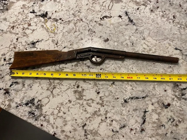 VINTAGE RARE Saddle Pop Gun Toy Rifle Metal Wood Stock 22 inches ...