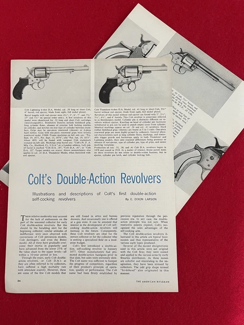 VINTAGE 1966 COLT Double Action Revolvers Magazine Article $11.80 ...