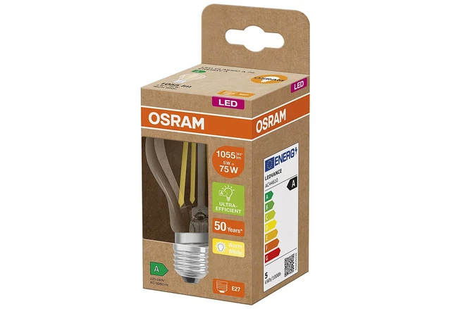OSRAM LED FILAMENT Ampoule ULTRA EFF. E27 5W 1.055lm 3.000K clair EUR 13,07 - PicClick FR