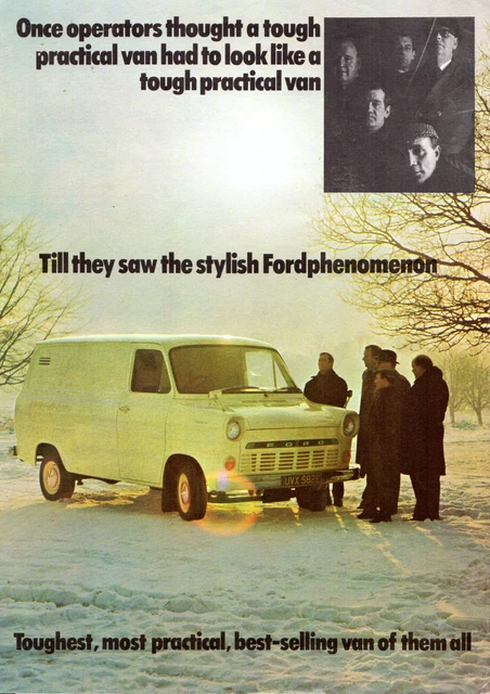 FORD TRANSIT MK1 1968 UK Market Foldout Sales Brochure SWB LWB Van Bus ...