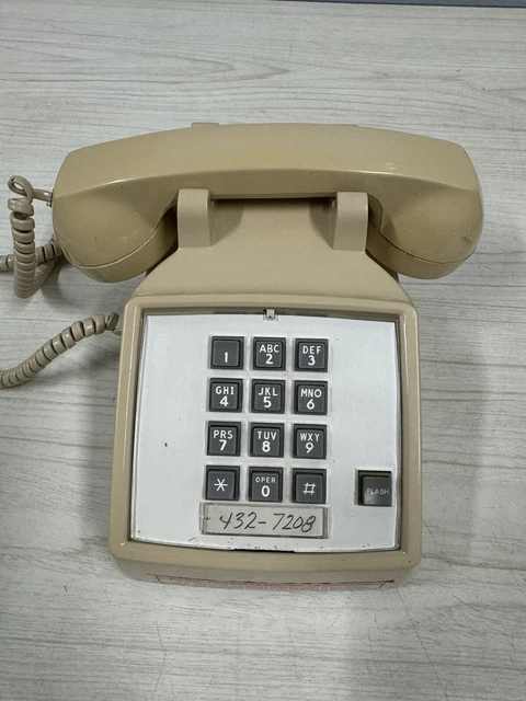 VINTAGE ITT Retro Push Button Desktop Telephone Phone Almond/white -USA ...