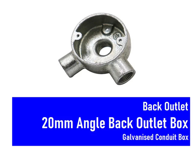 20MM GALVANISED MALLEABLE Angle Back Outlet 2 Way Conduit Box £6.66 ...