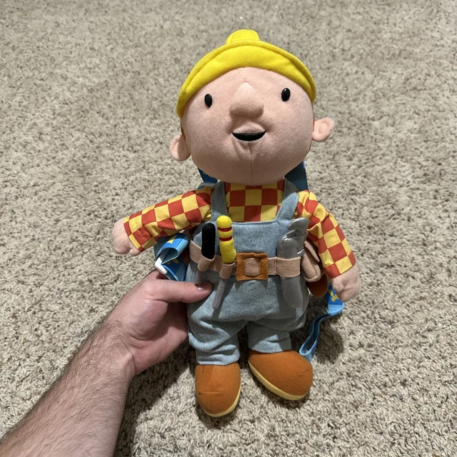 2001 BOB THE Builder 12” Inch Plush Backpack W/ Straps Very Good ...