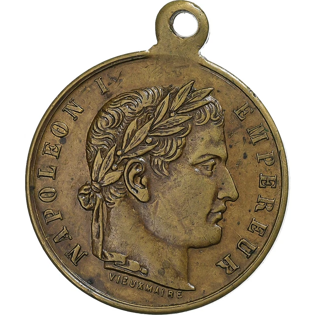 FRANCE, MÉDAILLE, INAUGURATION du Tombeau de Napoléon Ier, 1853, Laiton ...