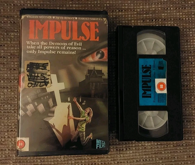 IMPULSE, MEGA LABEL UK VHS HORROR Ex Rental Pre Cert, William Shatner £ ...