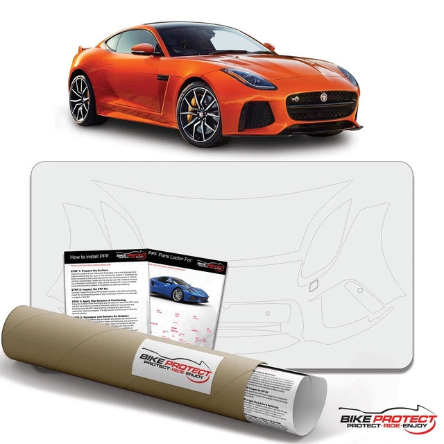 FRONT END HALF PPF Paint Protection Film Kit Guard for Jaguar F-Type ...