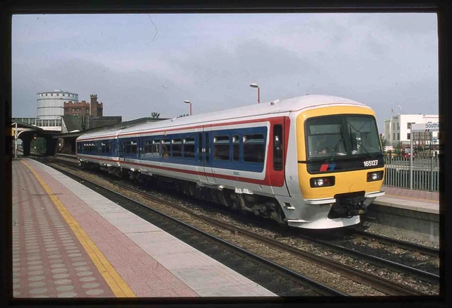 35MM SLIDE BR British Rail Diesel DMU Class 165 165127 SOUTHALL 7 98 ...