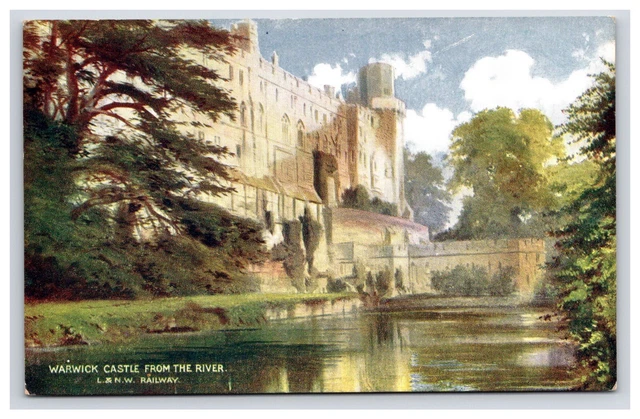 POSTCARD: WARWICK CASTLE From The River, L&NW Railway, England ...