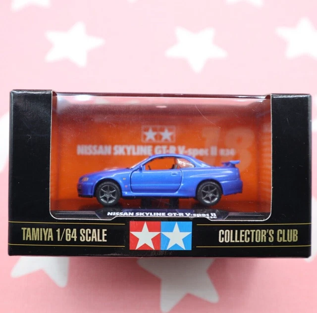 TAMIYA 1/64 NISSAN SKYLINE GT-R V-SPEC II R34 Model Car Blue Rare w/Box ...