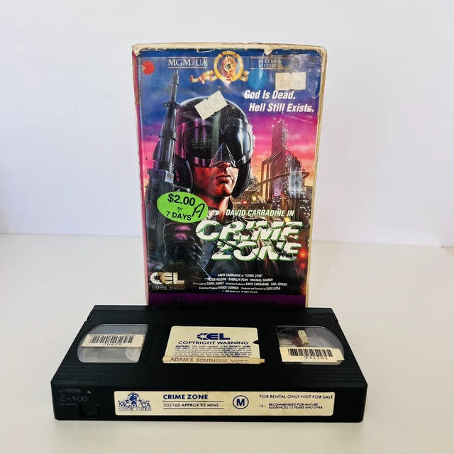 CRIME ZONE MOVIE Vhs Video Tape Clam Shell Ex Rental Sci Fi Action $39. ...