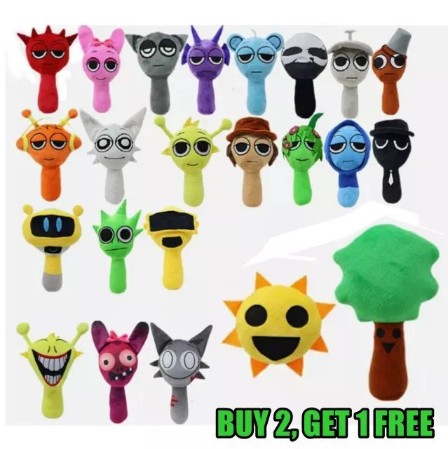 SPRUNKI PLUSH, 10'' Sprunky Wenda and Gray Plushies, Sprunk Soft ...