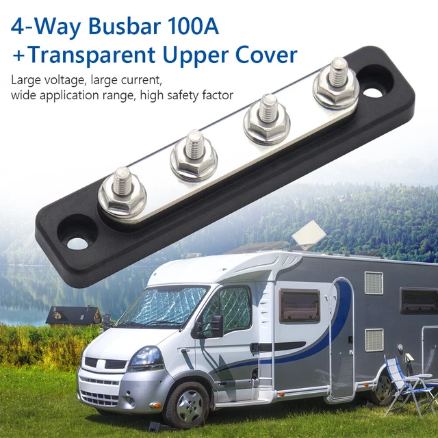 BUS BAR 48V 100 Amp Busbar con Copertura Trasparente per Camion Boat ... BUS BAR 48V 100 Amp Busbar con Copertura Trasparente per Camion Boat ...