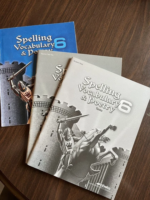 ABEKA SPELLING VOCABULARY and Poetry 6 3 Separate Books (6th Edition ...