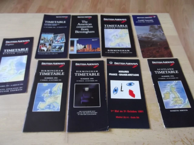 LOT OF 9 British Airways Timetables (Landor) £8.99 - PicClick UK