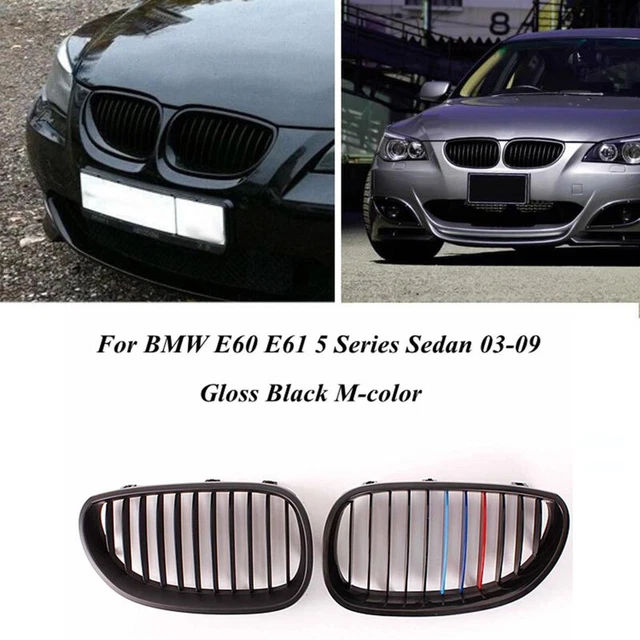 GLOSS BLACK M-COLOR Front Hood Kidney Grille Grill For BMW E60 E61 M5 ...