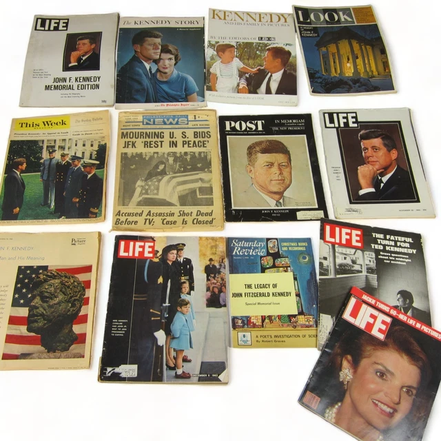 JFK KENNEDY MAGAZINE Newspapers Lot of 13 Jackie Life Look Post 1960s ...