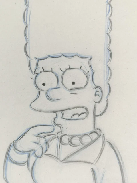 MARGE SIMPSON ORIGINAL Series Drawing The Simpsons Animated Cartoon ...