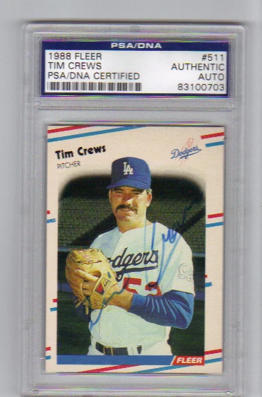 1988 FLEER #511 TIM CREWS signed card PSA DNA Died '93 $49.99 - PicClick