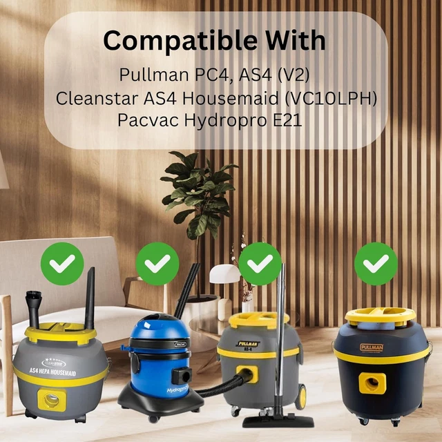 REUSABLE VACUUM DUST Bag for Pullman AS4 V2, PC4, Cleanstar AS4 ...