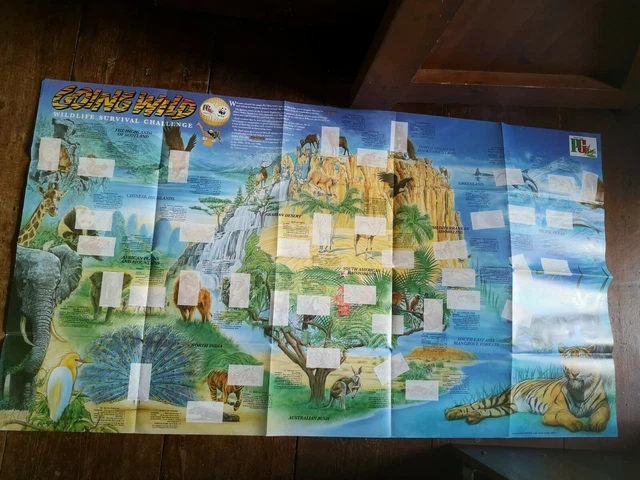 BROOKE BOND PG TIPS WWF POSTER WALL CHART going wild wildlife survival ...