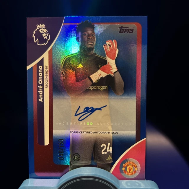 TOPPS PREMIER LEAGUE 2026 Andre Onana Auto Card. Numbered /150 Blue ...