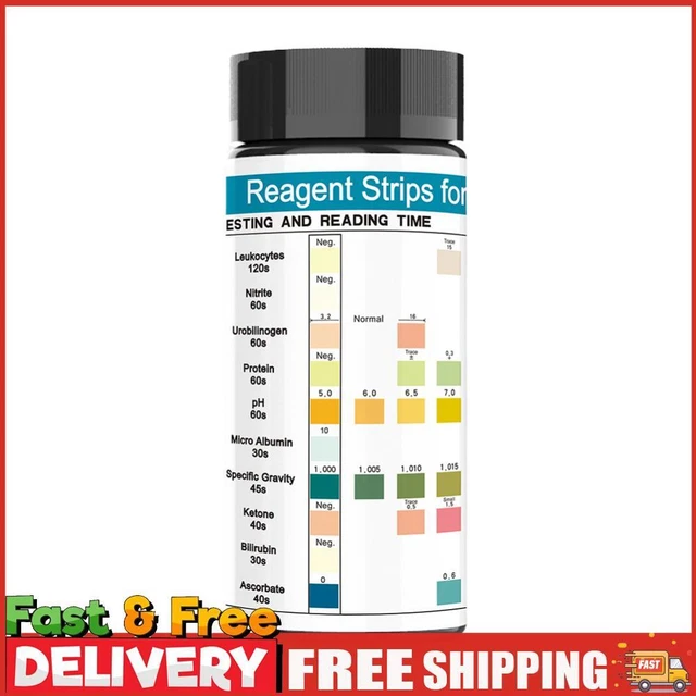 USEFUL 100 STRIPS Urinalysis Reagent Strips 10 Parameters Urine Test ...