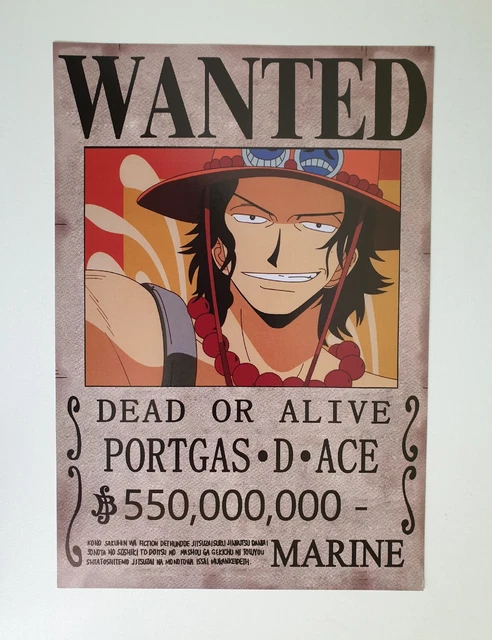 ONE PIECE WANTED Dead Or Alive Portgas D. Ace Poster 20cm X 28cm EUR 4 ...