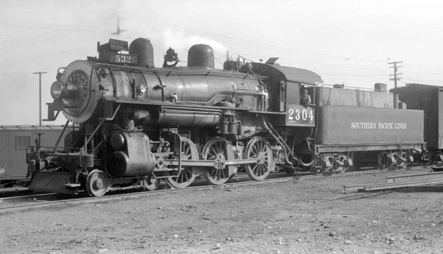 SP SOUTHERN PACIFIC Railroad Locomotive Engine No 2304 Old Train Photo ...