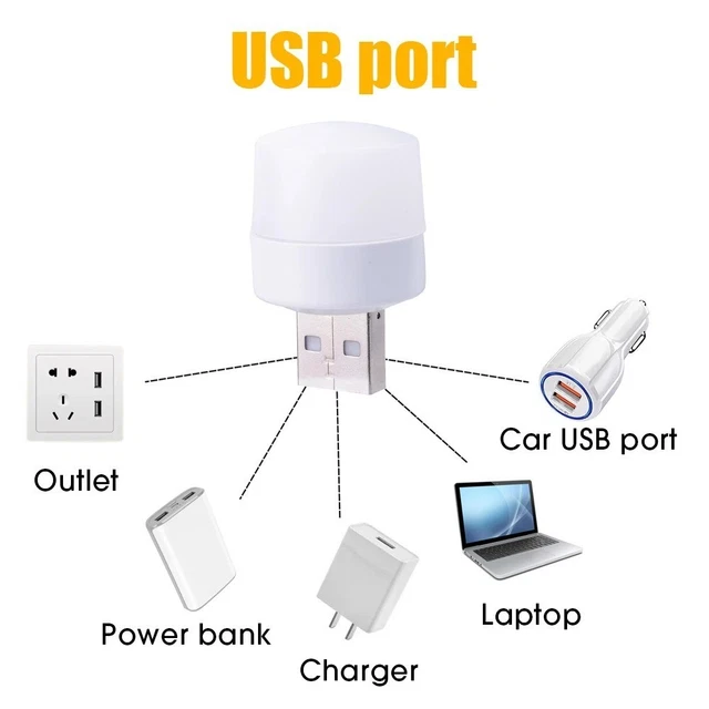 USB LED READING Light Book Lamp Night Light for Laptop Power Bank ...