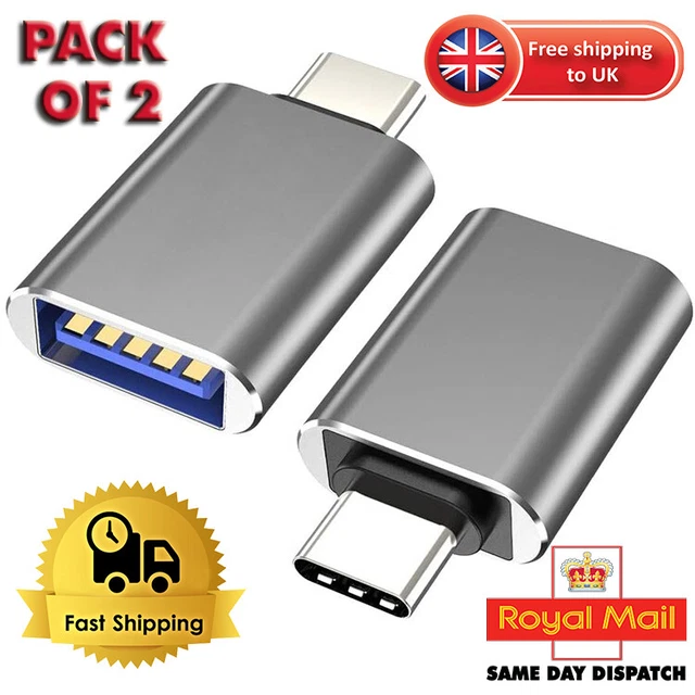 2X PCS USB Type C to USB 3.0 Adapter Female For Apple Mac PC Laptop ...