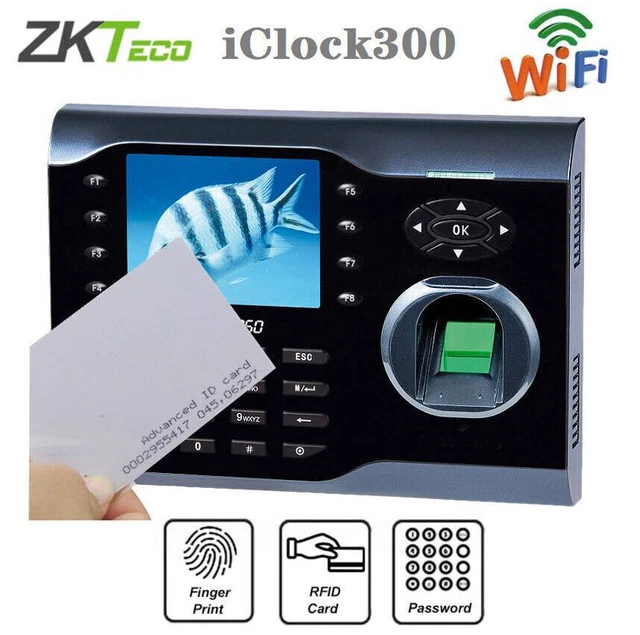 ZKTECO ICLOCK300 TCP/IP USB Biometric Fingerprint Time Clock Attendance ...