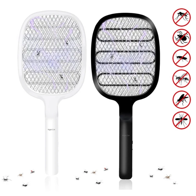 RECHARGEABLE ELECTRIC FLY Zapper Killer Bug Racket Bat Catcher Mosquito ...