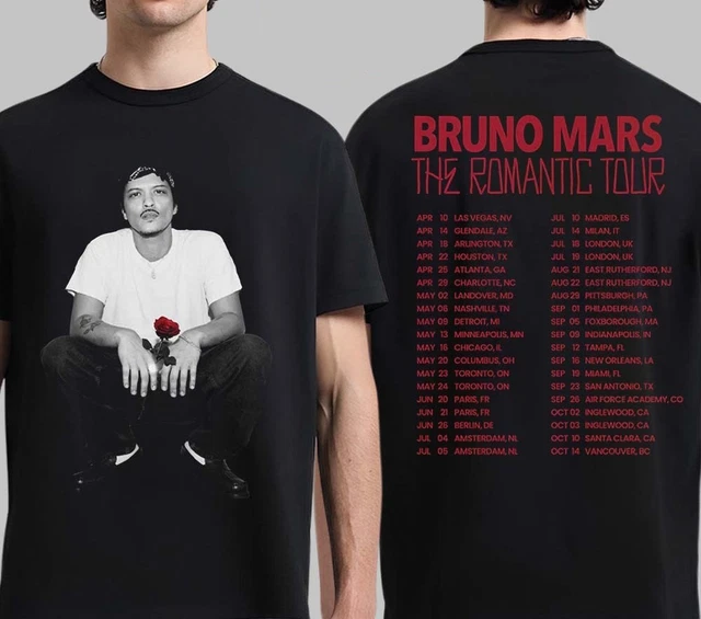 BRUNO MARS THE Romantic Tour 2026 Merch Rose T-Shirt £20.28 - PicClick UK