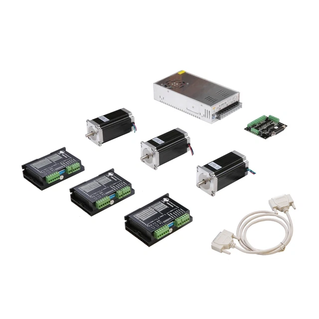 KIT DE CONTROLADOR CNC de motor paso a paso Nema23 de 3 ejes 425 oz doble y controladores envío ...