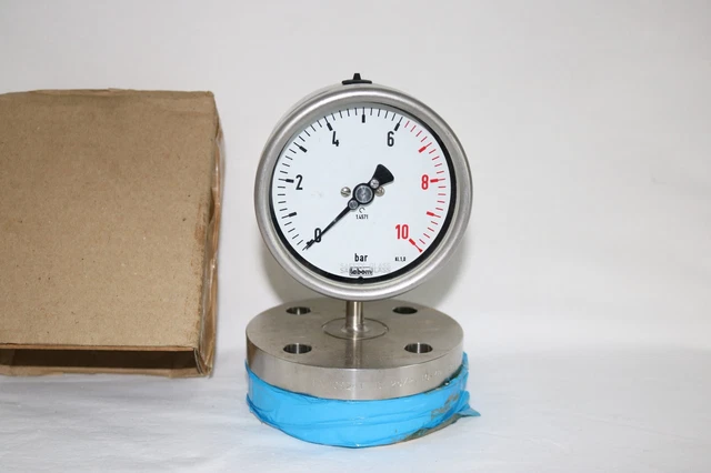 LABOM BH 4200 Manometer 0 - 10bar Industrie Ø100 mm DN 25 PN10-40 ...
