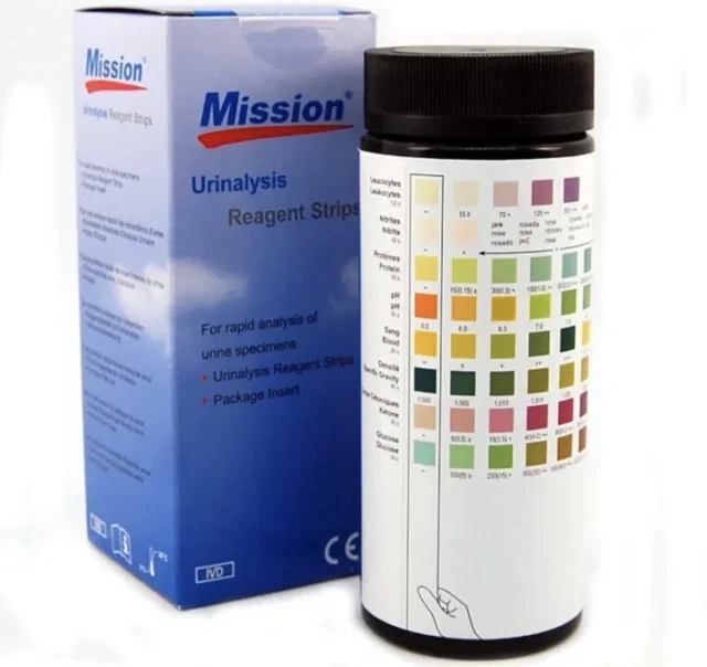 MISSION 10 PARAMETER Urinalysis Reagent Urine Test Strips UTI -100 ...