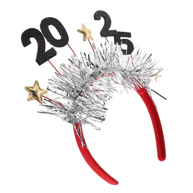 NEW YEAR HEADBAND Years Party Favors 2025 Eve Tiara Christmas Hair Hoop ...