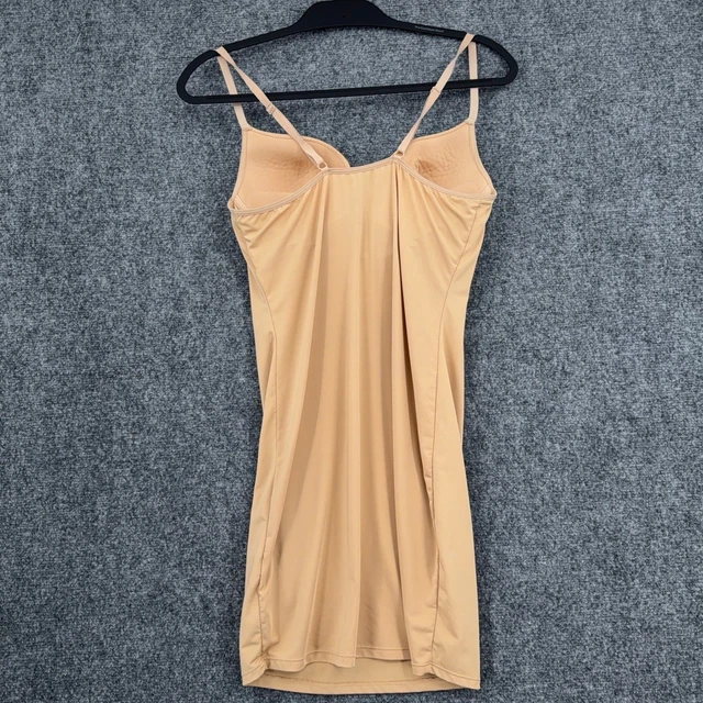 RACHEL ROY SHAPEWEAR Slip Women XL Nylon Spandex Nude Beige Deep V-Neck ...
