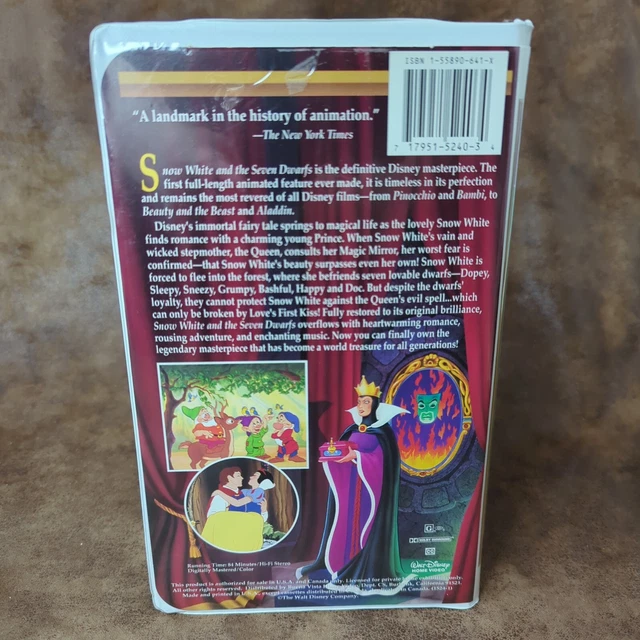 SNOW WHITE AND the Seven Dwarfs (VHS 1994) Masterpiece Edition £2.45 ...