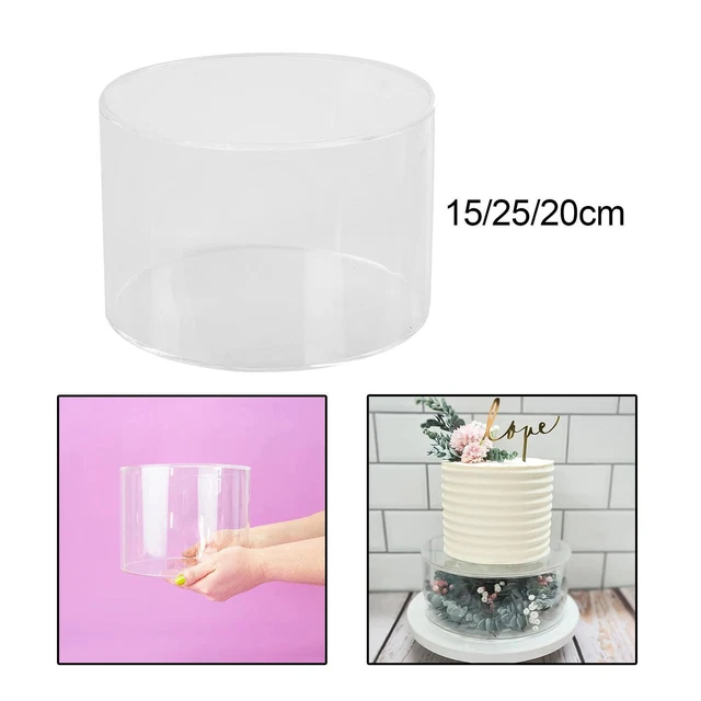 ACRYLIC CYLINDER DISPLAY Riser Round Decorative Centerpiece Fillable ...