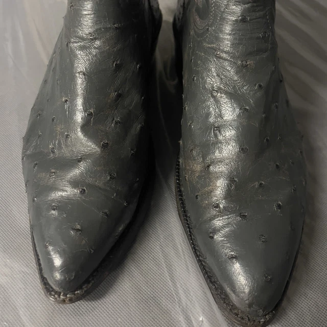 EXOTIC TONY LAMA Boots El Rey Genuine Ostrich Western Cowboy Men’s 8.5D ...