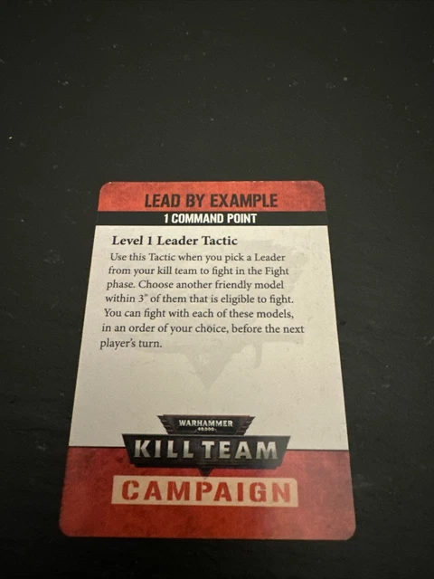 WARHAMMER 40K KILL Team Shop Exclusive Campaign Card - Lead By Example ...