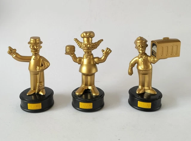 THE SIMPSONS MOVIE Gold Burger King Figures KRUSTY, RUSS CARGILL, NED ...