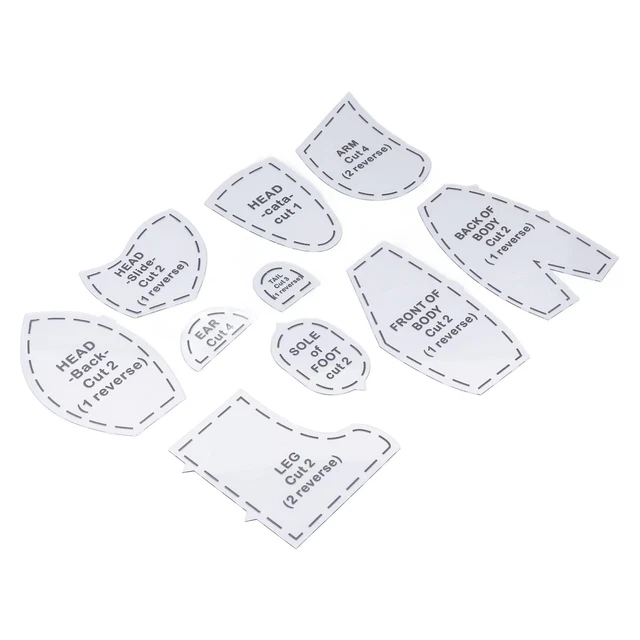 DIY BEAR TEMPLATE 10 PCS Memory Bear Template Ruler Set Reusable Cute ...