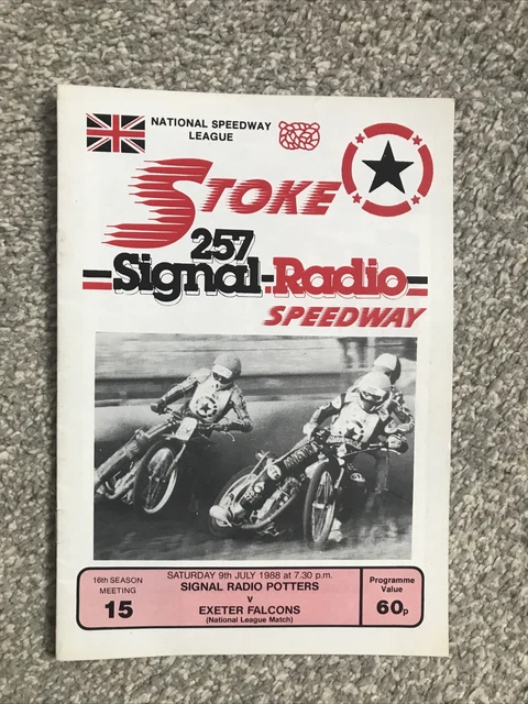 STOKE V EXETER Speedway Programme 09/07/88 £2.28 - PicClick UK