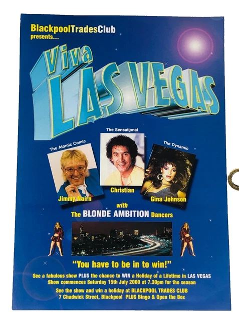 POSTER VIVA LAS Vegas Blackpool 2000 Rare b ra £7.87 - PicClick UK