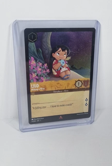 DISNEY LORCANA LILO Making a Wish - Rare Foil Holo - 9/204 $23.42 ...
