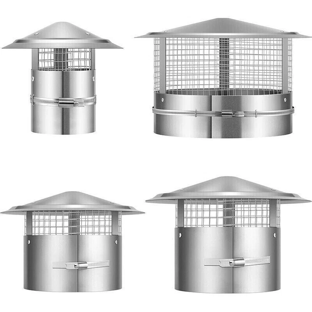 ADJUSTABLE CHIMNEY CAP Galvanized Steel Round Roof Rain Cover 4/6/8/10 ...